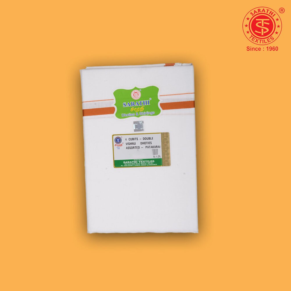 Normal Single Dhotis (4 Cubits) - Sarathi Textiles